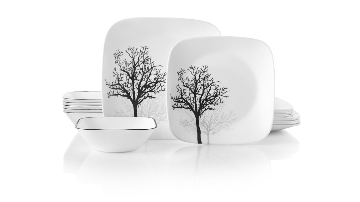 Corelle® Timber Shadows 18-Piece Dinnerware Set | Lightweight & Durable