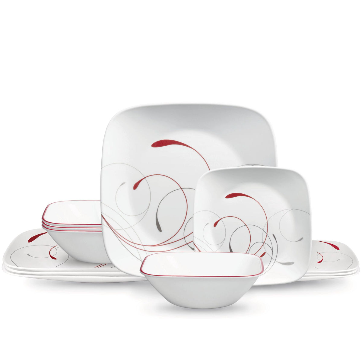 Corelle® Square Splendor 12-piece Dinnerware Set with Appetizer Plates
