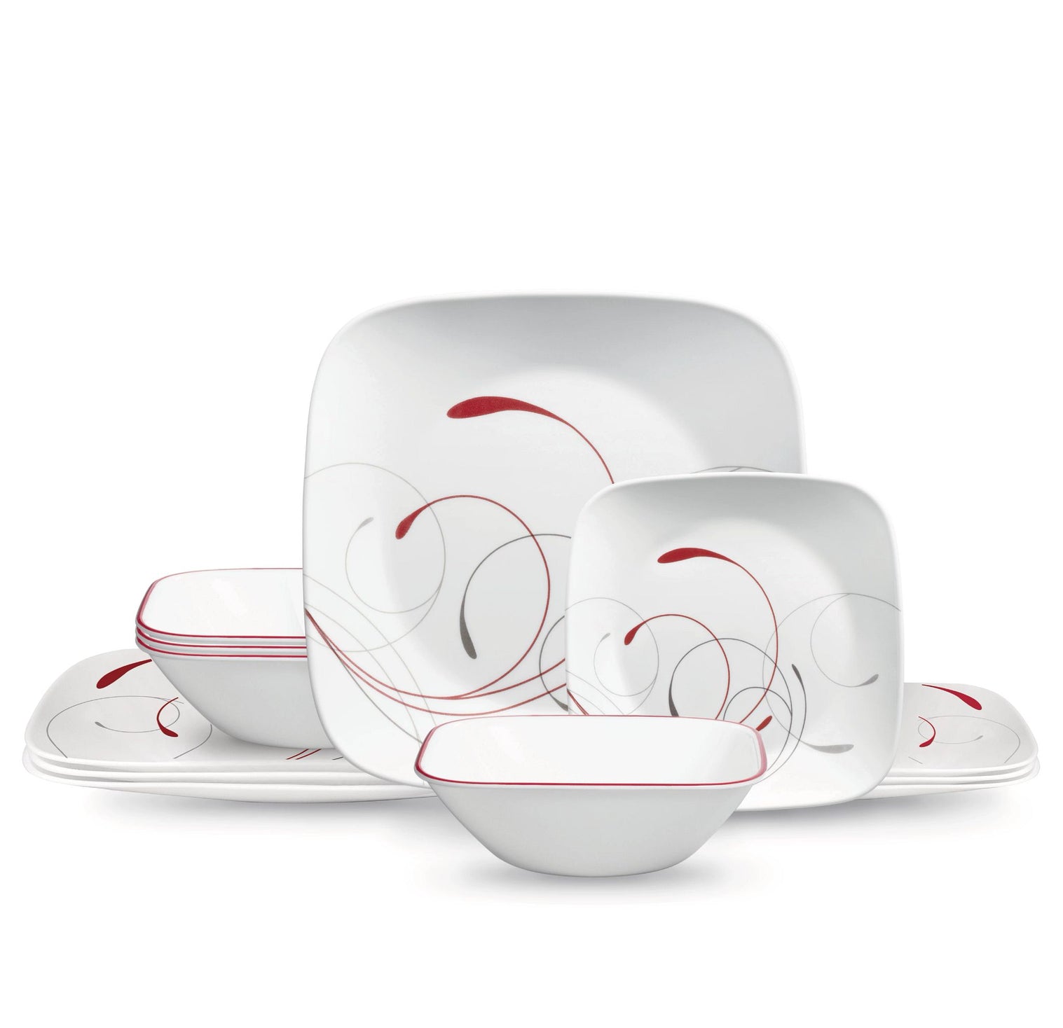 Corelle® Square Splendor 12-piece Dinnerware Set with Appetizer Plates