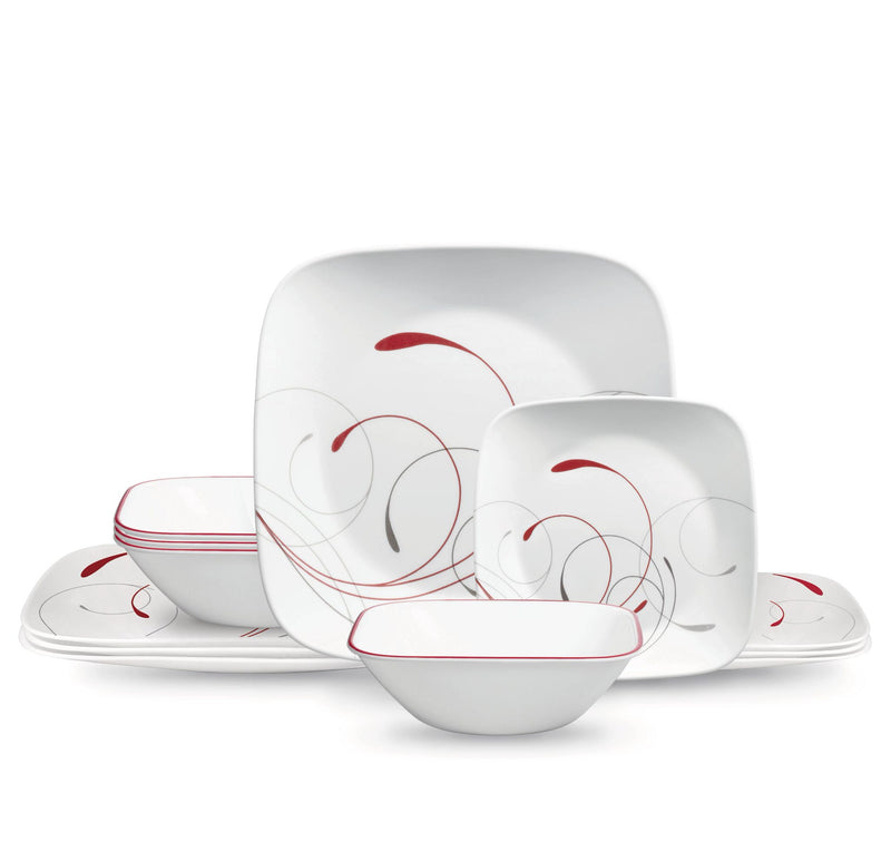 Corelle® Square Splendor 12-piece Dinnerware Set with Appetizer Plates