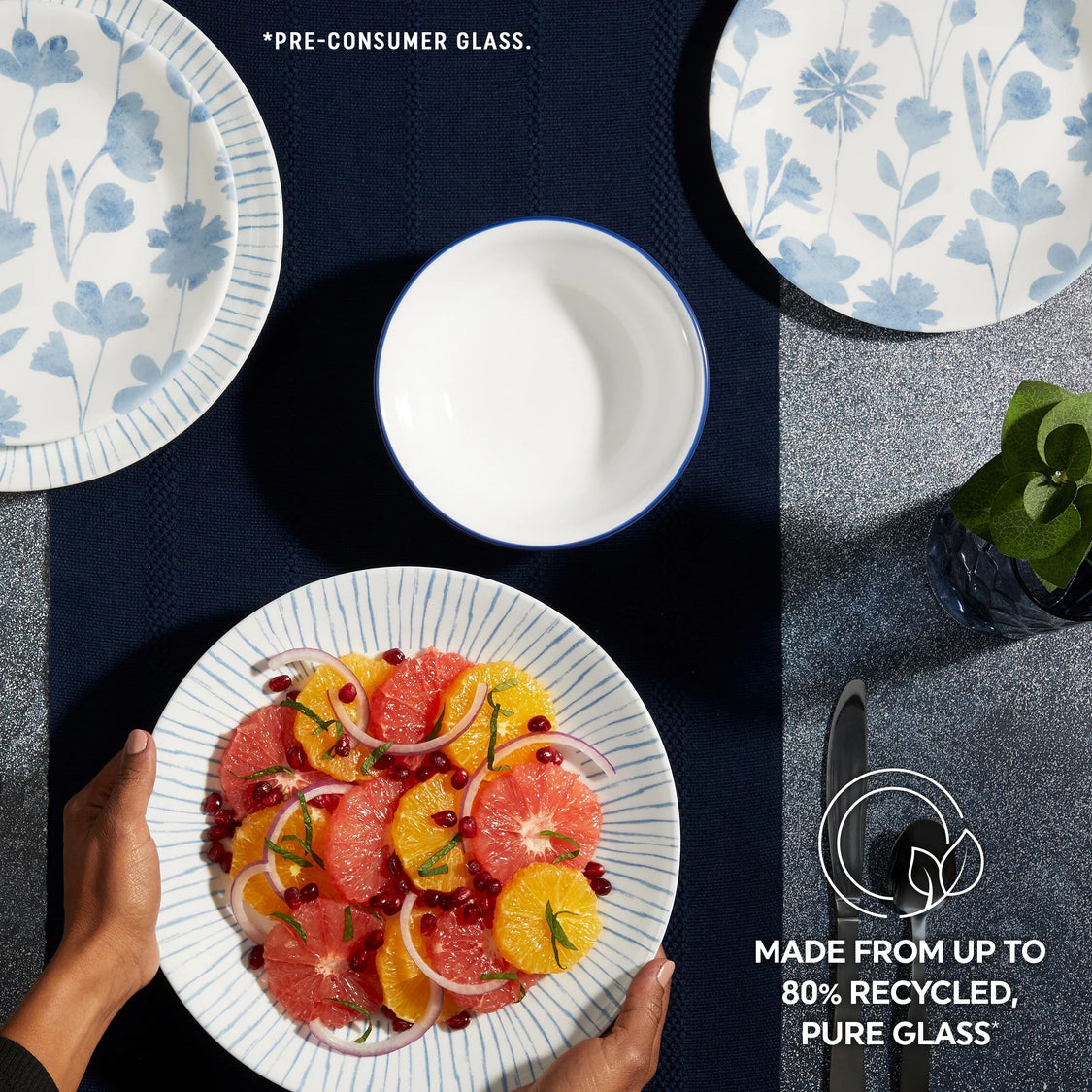 Corelle® Botanical Stripes 32-piece Dinnerware Set, Service for 8